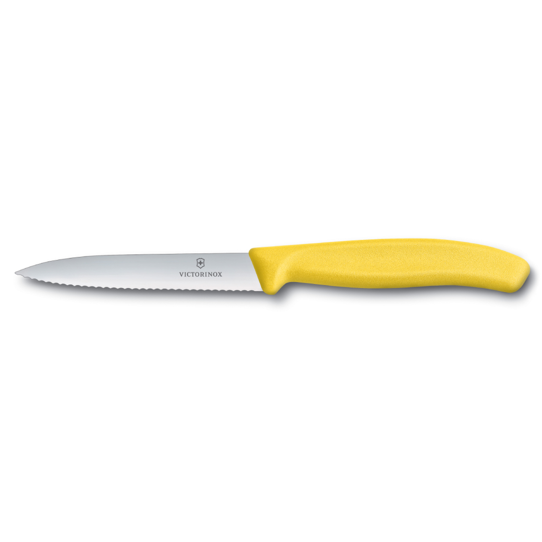 Coltello Spelucchino Victorinox – Lama Lunga Seghettata giallo ...