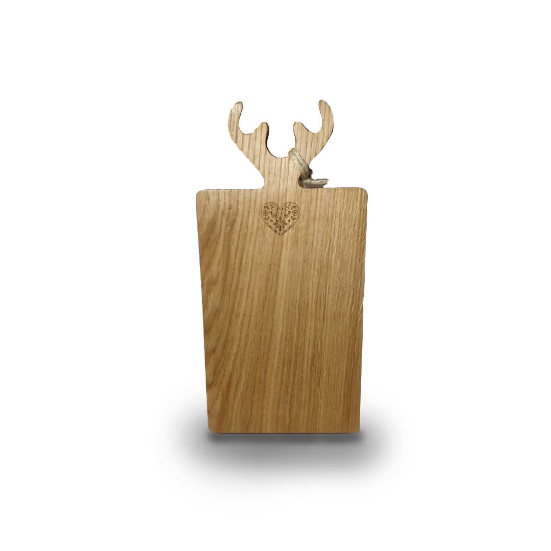 Tagliere Artigianale in legno di Rovere – decoro Cuore inciso (cm ...