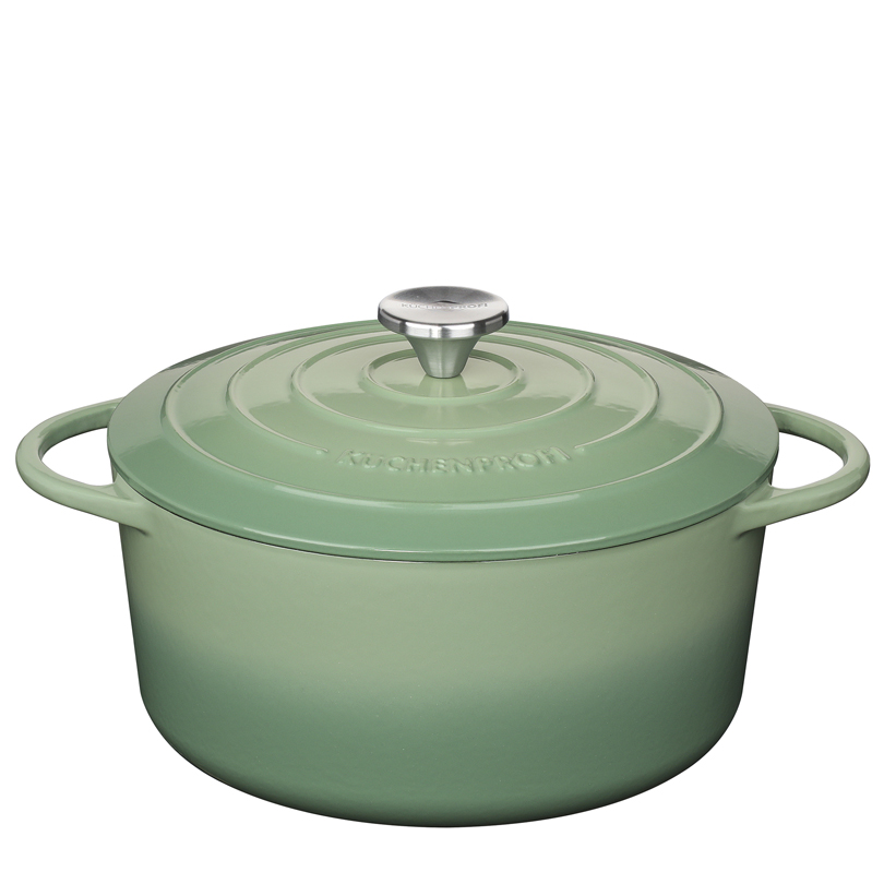 Casseruola in Ghisa Tonda “Provence” di Kuchenprofi – cm 26×12 Verde ...